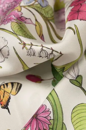 ELIZABETTA Florahand Rolled Silk Foulard For - Pink