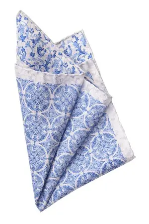 ELIZABETTA Portodouble Sided Silk Pocket Square For