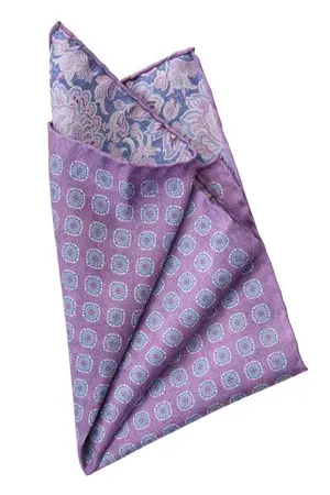 ELIZABETTA Assisidouble Sided Silk Pocket Square For