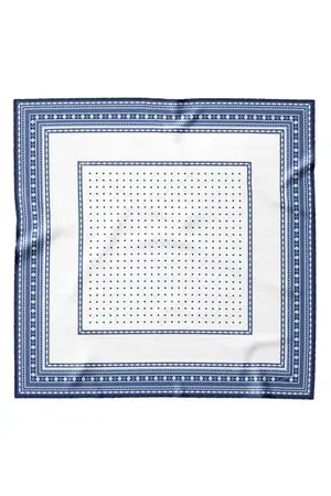 ELIZABETTA Poissilk Pocket Square For - Blue