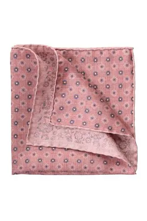 ELIZABETTA Pascaldouble Sided Silk Pocket Square For - Blush