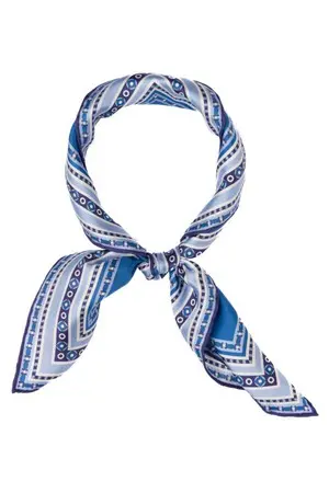 ELIZABETTA Veronahand Rolled Silk Neckerchief For - Blue