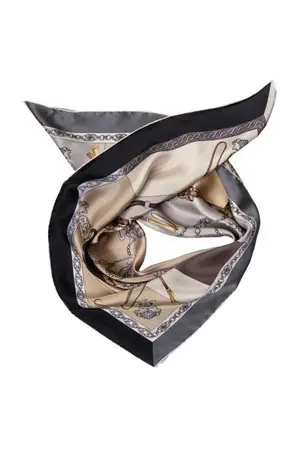 ELIZABETTA Gabriellahand Rolled Silk Foulard For - Hazelnut