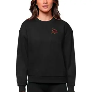 ANTIGUA Texas State Bobcats Logo Victory Crewneck Pullover Sweatshirt - Black