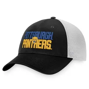 Top Of The World White Pitt Panthers Stockpile Trucker Snapback Hat - Black