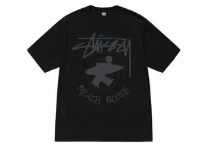 StÜssy Beach Roots Pigment Dyed Tee Shirt - Black