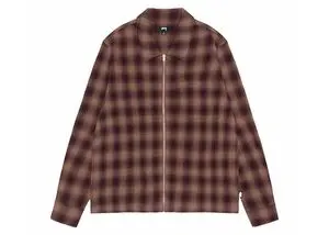 StÜssy Plaid Twisted Yarn Zip Shirt