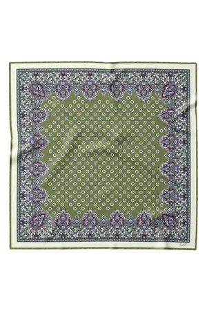 ELIZABETTA Filippohand Rolled Silk Neckerchief For Men Green