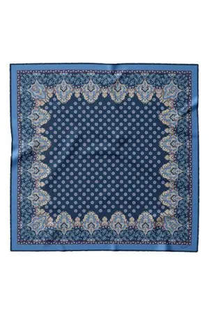 ELIZABETTA Filippohand Rolled Silk Neckerchief For Men Navy