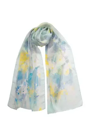 ELIZABETTA Meadowlong Sheer Silk Scarf For - Sky Blue