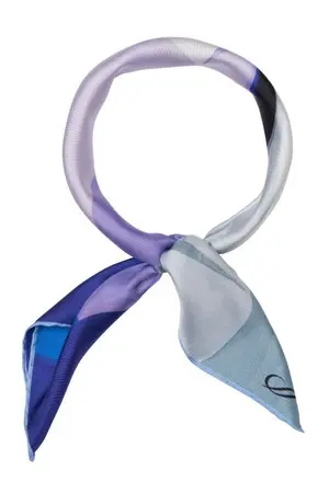 ELIZABETTA Jazzhand Rolled Silk Neckerchief For - Blue