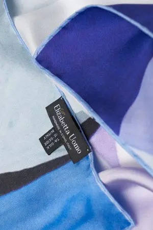 ELIZABETTA Jazzhand Rolled Silk Neckerchief For - Blue