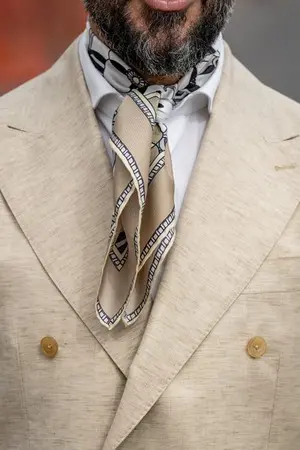 ELIZABETTA Lombardihand Rolled Silk Neckerchief For