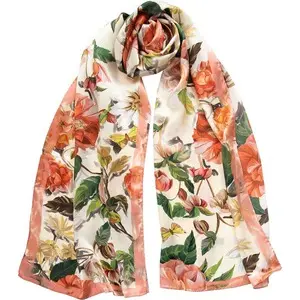 ELIZABETTA Rosalong Satin Silk Scarf For