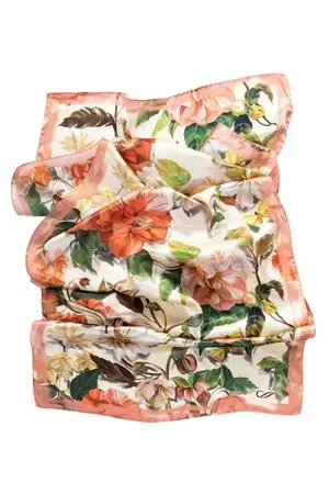 ELIZABETTA Rosalong Satin Silk Scarf For