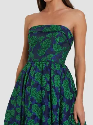 Mac Duggal Brocade Peony Strapless Cocktail Dress