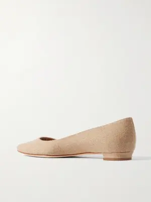 Manolo Blahnik Lanza Bb Wool Flats - Neutrals