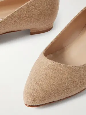 Manolo Blahnik Lanza Bb Wool Flats - Neutrals