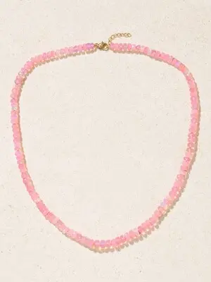 Jia Jia 14-karat Gold Opal Chain Necklace - Pink