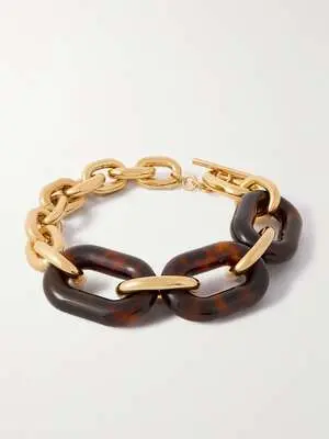 Rabanne Xl Link Oversized -tone And Tortoiseshell Necklace