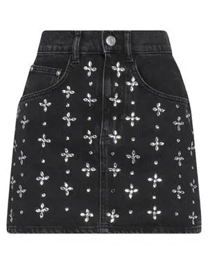 Maje Denim Pencil Skirt With Crystals