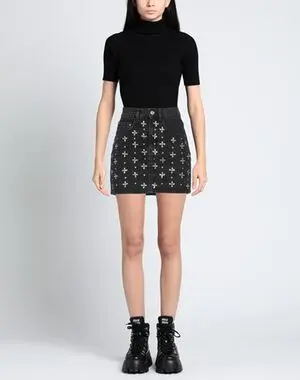 Maje Denim Pencil Skirt With Crystals
