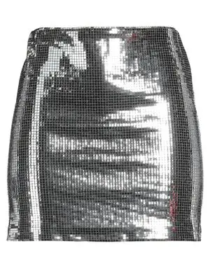 Maje Metallic Flared Knit Mini Skirt