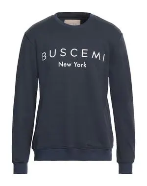 Buscemi Midnight Cotton French Terry Sweatshirt With Logo Print - Blue
