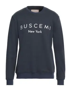 Buscemi Midnight Cotton French Terry Sweatshirt With Logo Print - Blue