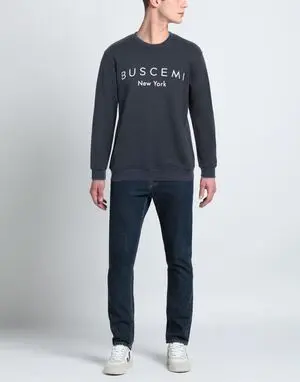 Buscemi Midnight Cotton French Terry Sweatshirt With Logo Print - Blue