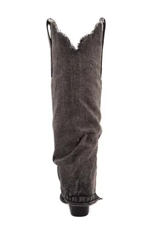 DINGO Denim And Snakeskin Knee High Boots - Black