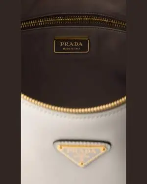 Prada Aimee Grain Leather Shoulder Bag - Bianco