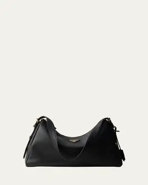 Prada Aimee Grain Leather Shoulder Bag - Nero