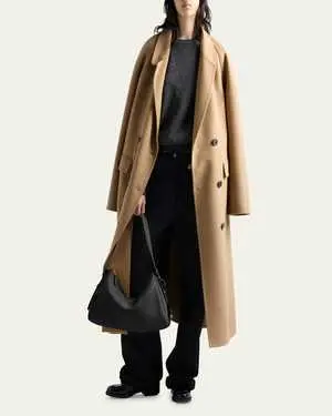 Prada Aimee Grain Leather Shoulder Bag - Nero