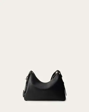 Prada Aimee Grain Leather Shoulder Bag - Nero