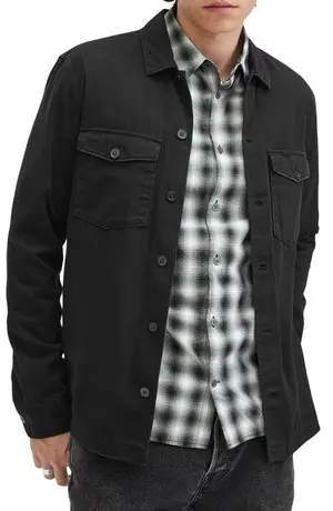 ALLSAINTS Spotter Cotton Denim Shirt Jacket - Black