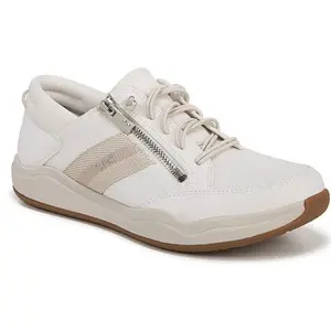 RYKA Carefree Zip Walking Sneakers - White Alyssum