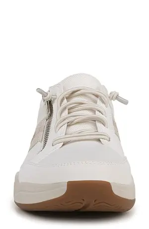 RYKA Carefree Zip Walking Sneakers - White Alyssum