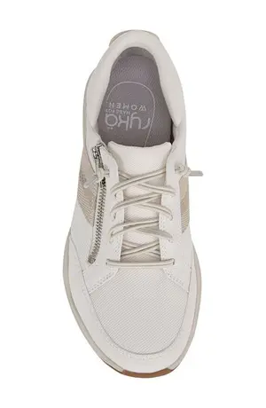 RYKA Carefree Zip Walking Sneakers - White Alyssum