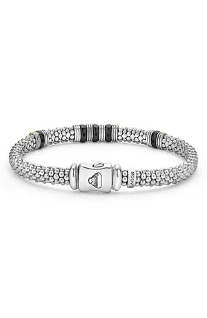 Lagos Caviar Triple Station Bracelet - Black