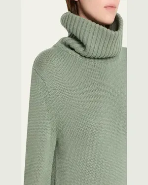 Michael Kors Oversized Turtleneck Cashmere Sweater - Mdgrn