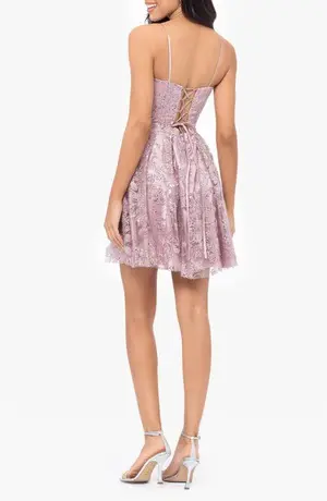 BLONDIE NITES Sequin Tulle Minidress - Rose