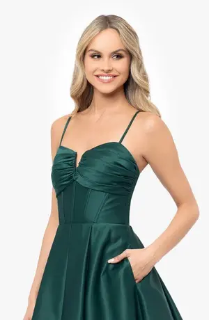 BLONDIE NITES Satin Minidress - Hunter