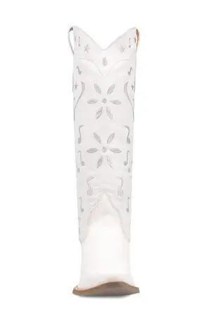 DINGO Rhymin Knee High Western Boots - White