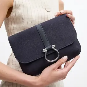 ASPINAL OF LONDON Bella Crossbody Bag In Dark Nubuck