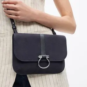 ASPINAL OF LONDON Bella Crossbody Bag In Dark Nubuck
