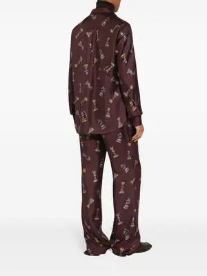 Dolce & Gabbana Chess Motif Silk Shirt - Red