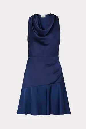 navy cowl neck mini dress Rosalinde Cowl Neck Mini Dress | Navy | Womens