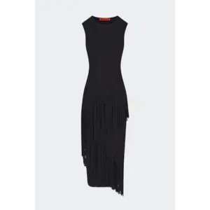 SIMONMILLER Spiral Knit Fringe Dress - Black