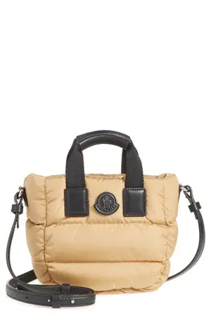 Moncler Moncler Micro Caradoc Puffer Crossbody Tote Camel